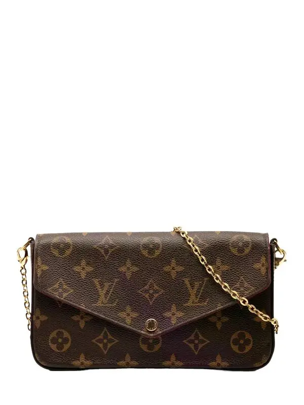 LOUIS VUITTON 2017 Monogram Pochette Felicie Crossbody Bag - Brown