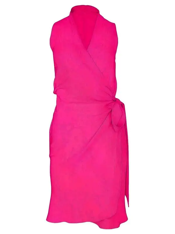 PETER COHEN Yard Silk Midi Dress - Pink
