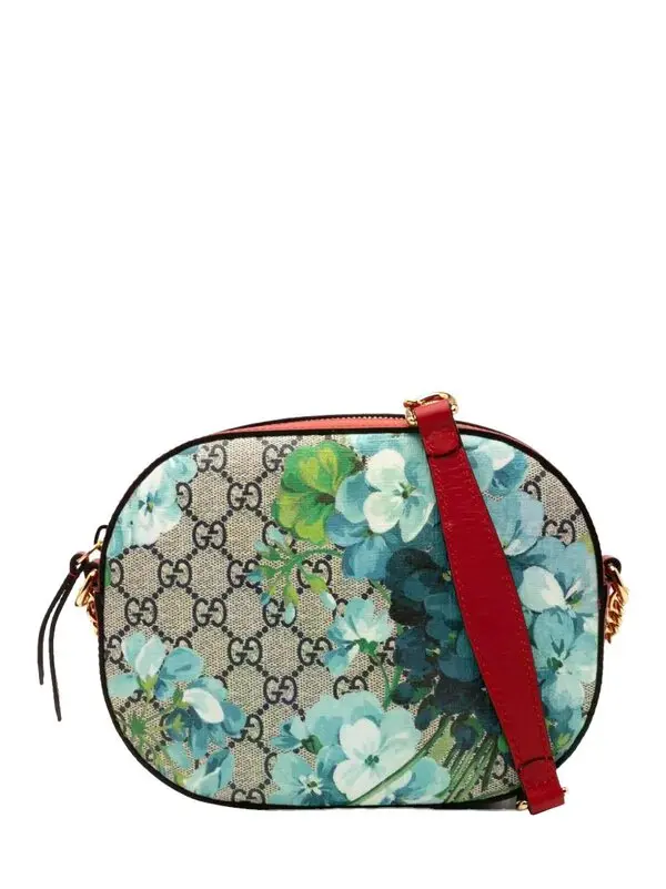 Gucci Gg Supreme Blooms Chain Crossbody Bag - Brown