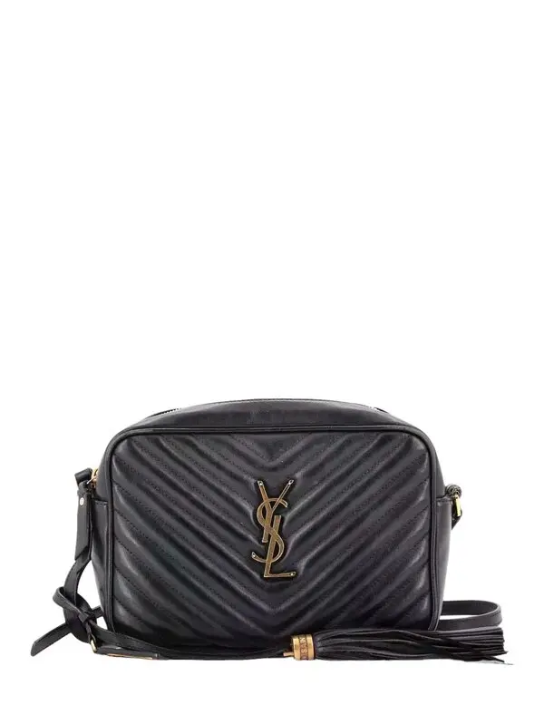 Saint Laurent Lou Camera Bag Matelassé Chevron Leather Crossbody - Black