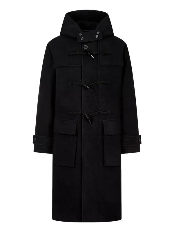 STUDIO TOMBOY Boucle Hooded Duffle Coat - Black