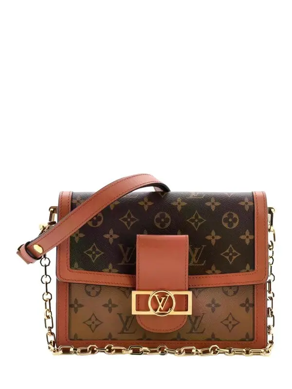 LOUIS VUITTON Dauphine Reverse Monogram Canvas Mm Shoulder Bag - Brown