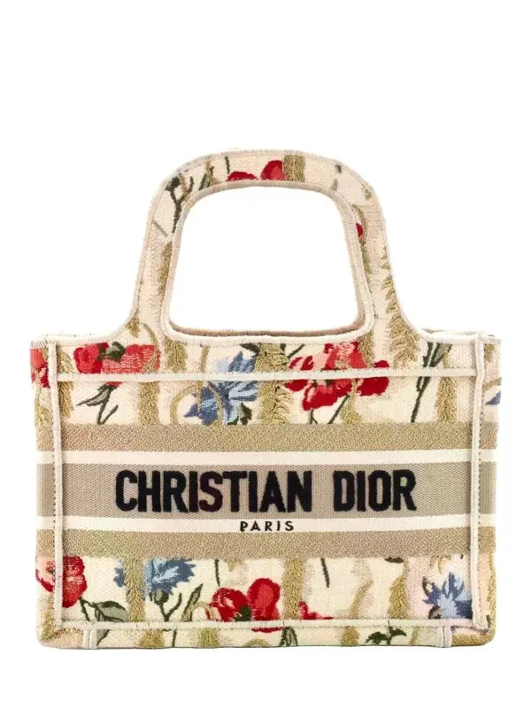 Dior Pre-owned Embroidered Canvas Mini Tote Bag - Multicolour