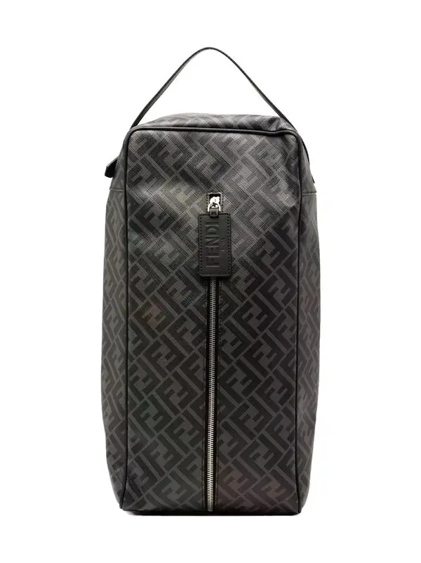 Fendi Zucca Coated Canvas Shoe Case Handbag - Grey