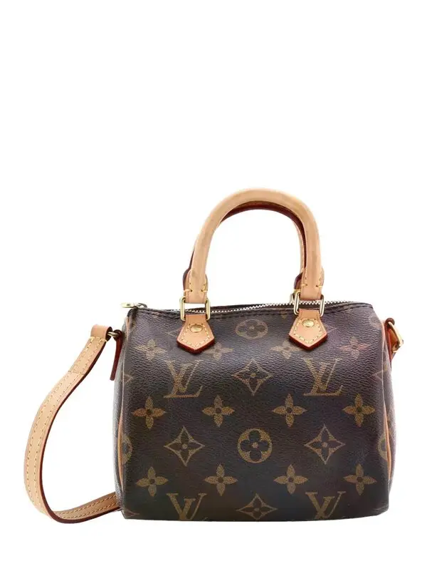 LOUIS VUITTON Speedy Bandouliere Nm Bag Monogram Canvas Nano Crossbody Bag - Brown