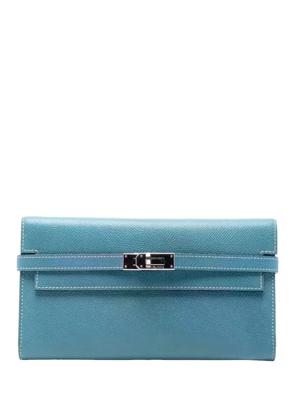 Hermès 2012 Epsom Kelly To Go Wallet Crossbody Bag - Blue