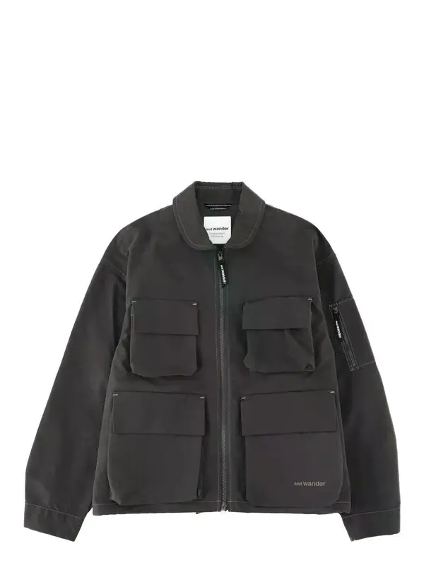 AND WANDER Pocket Zip Jacket - Grey