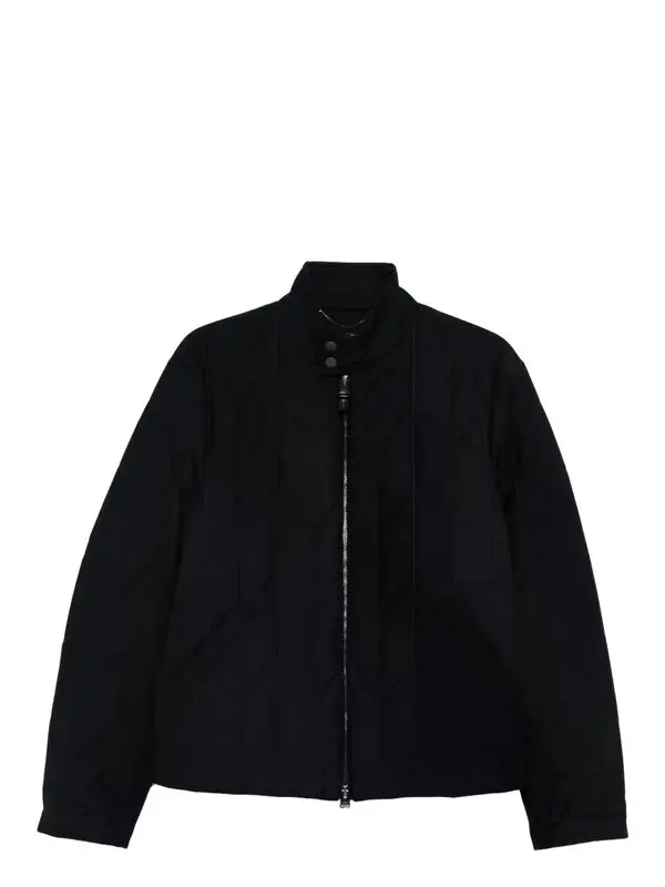 Canali Diamond-pattern Padded Jacket - Blue