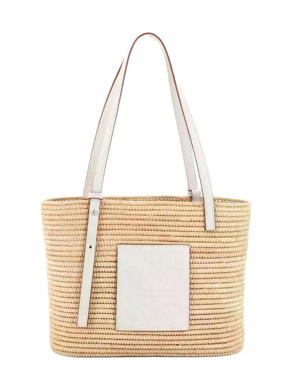 Loewe Woven Raffia Small Tote Bag - Neutrals