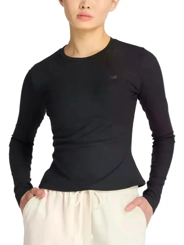 NEW BALANCE Ribbed Knit Long-sleeve T-shirt - Black