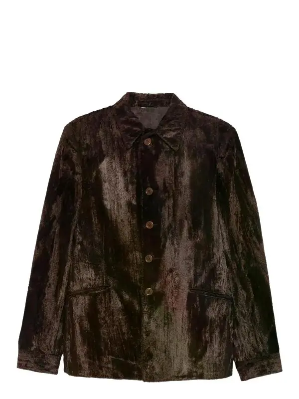 ROMEO GIGLI 1990s Faux-fur Single-breasted Jacket - Brown