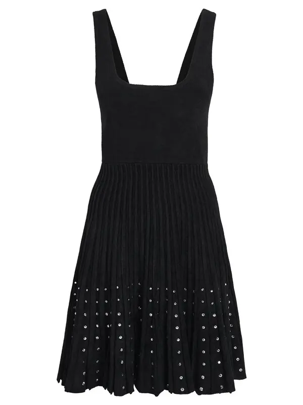 Sandro Embellished Knit Mini Dress - Black