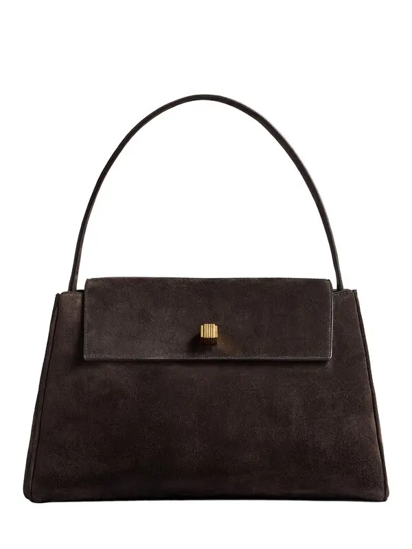Khaite Audrey Top Handle Bag - Dark Brown
