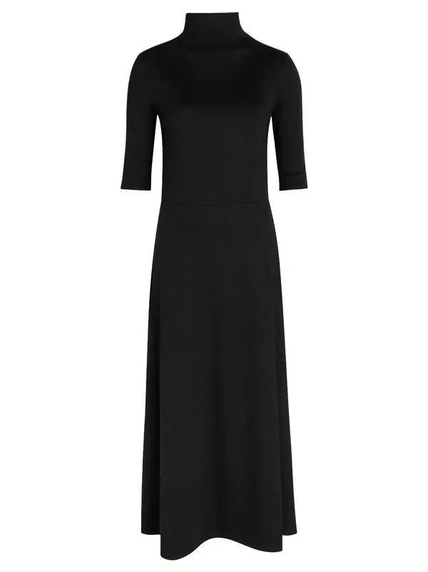Vince Close-knit Mock-neck Dress - Black