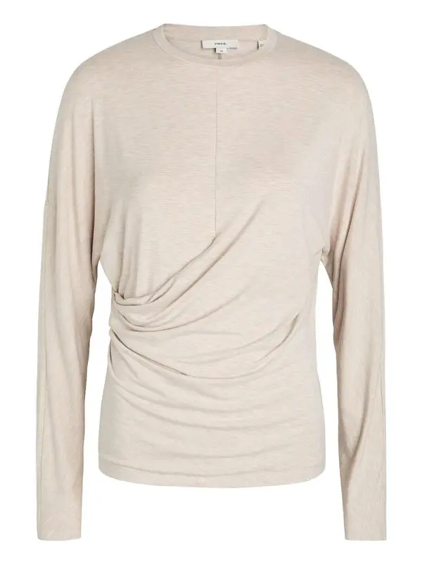 Vince Draped Stretch-jersey Top - Off White