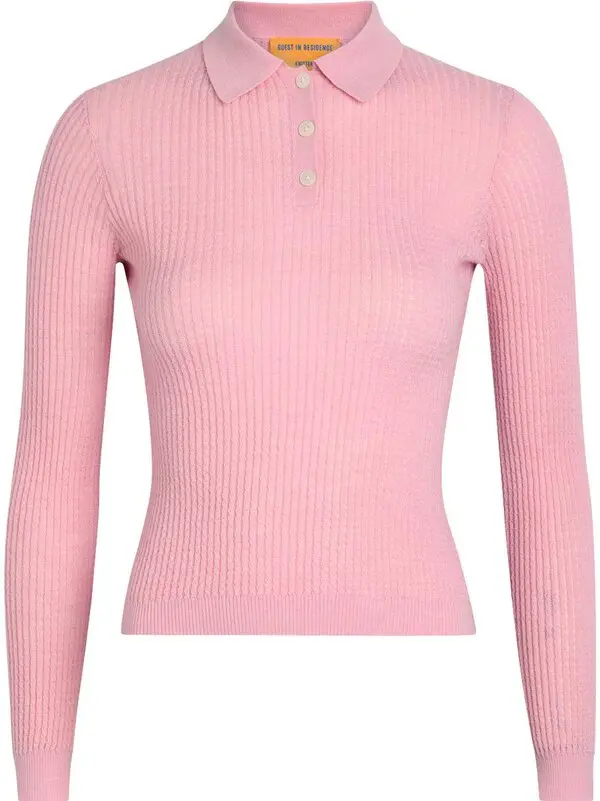 Guest In Residence Shrunken Cashmere Polo Shirt - Pink