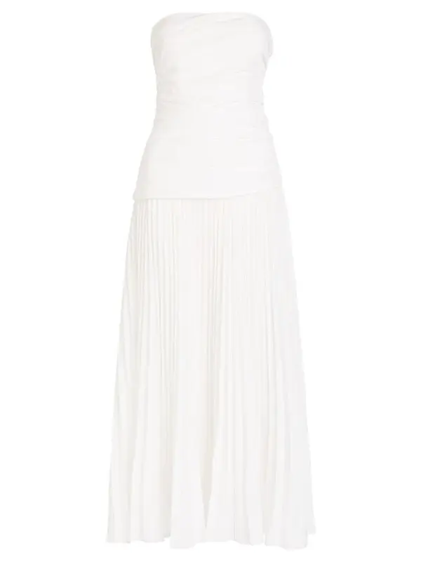 Simkhai Arie Draped Poplin Midi Dress - White