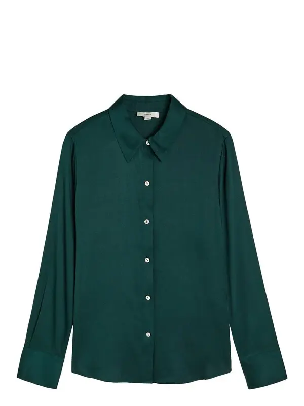 Vince Stretch Silk-blend Shirt - Green