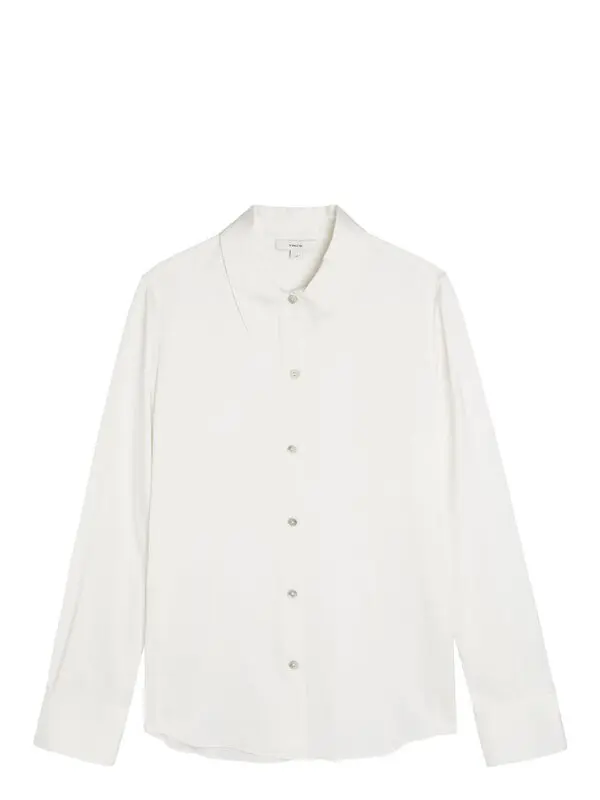 Vince Stretch Silk-blend Shirt - Off White