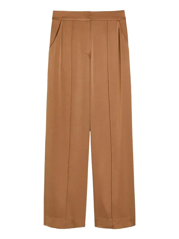 Simkhai Kyra Pintuck Wide-leg Trousers - Brown