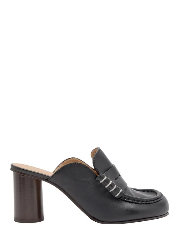 JW Anderson 70 Leather Loafer Mules - Black