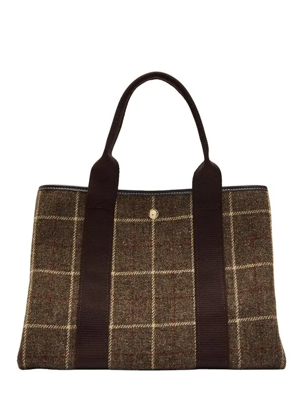 Rue De Verneuil Traversée M Hunting Tweed Tote Bag - Brown