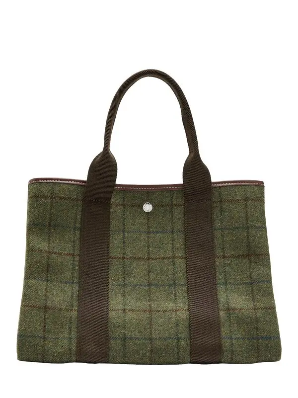Rue De Verneuil Traversée M Hunting Tweed Tote Bag - Khaki