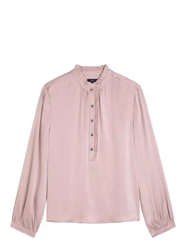 Rails Sien Ruffled Silk Blouse - Pink