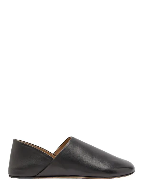 JW Anderson Leather Babouche Flats - Black
