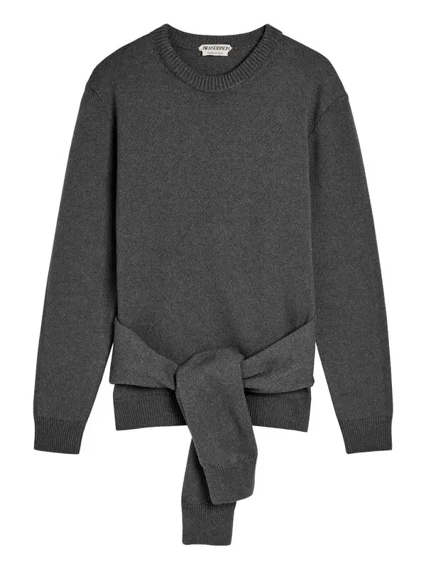 JW Anderson Waist Tie Wool-blend Jumper - Grey