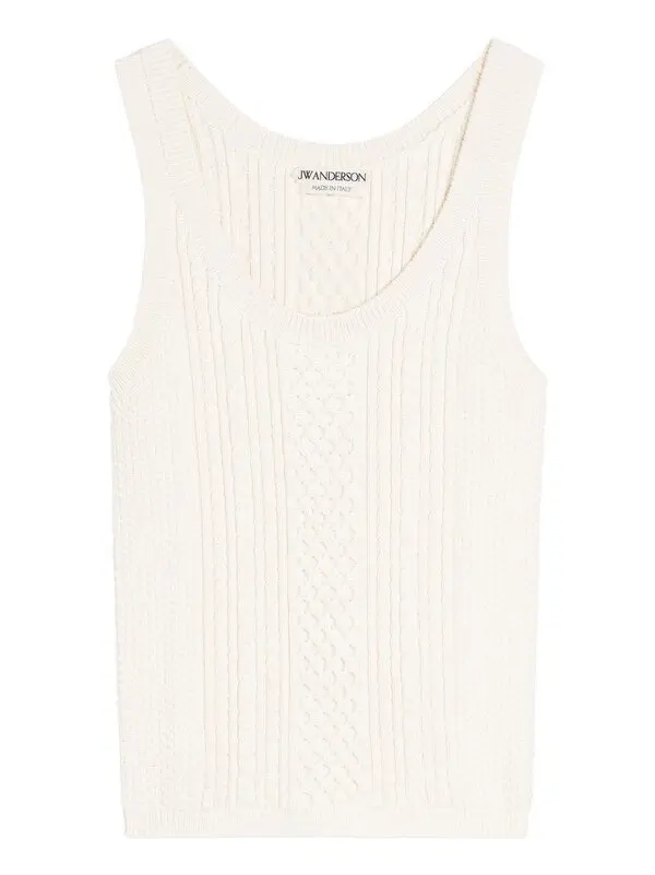 JW Anderson Cable Knit Tank Top - Ivory