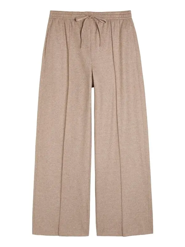 Vince Drawstring Wide-leg Wool-blend Trousers - Marzipan