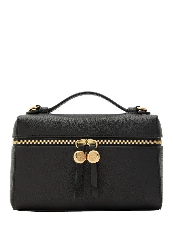 Tory Burch Grained Leather Top Handle Bag - Black