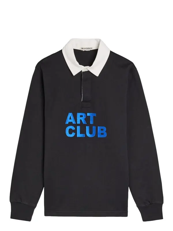 JW Anderson Art Club Rugby Cotton Polo Shirt - Black