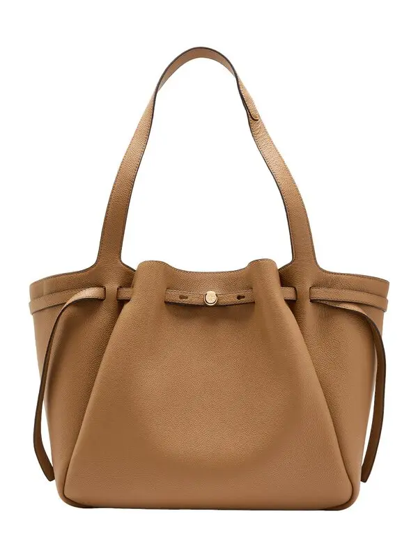 Tory Burch Romy Grained Leather Tote Bag - Tan