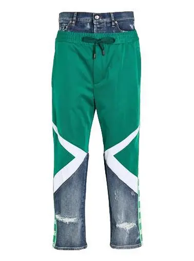 Dolce & Gabbana Track Pants With Distressed Denim - Green