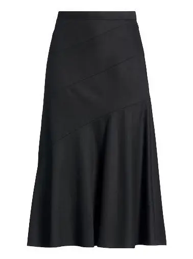 Theory Midi Flared Virgin Wool Skirt - Black
