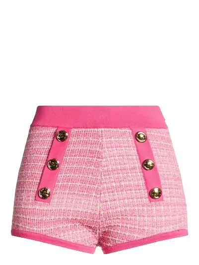Elisabetta Franchi Tweed Knit High-waisted Shorts - Pink