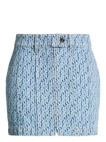 Rabanne Light Cotton Denim Flared Skirt - Blue