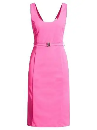 KARTIKA Crepe Bodycon Midi Dress - Pink