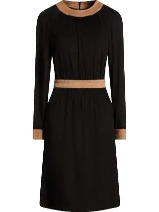 Moschino Gathered Two-tone Midi Dress - Black