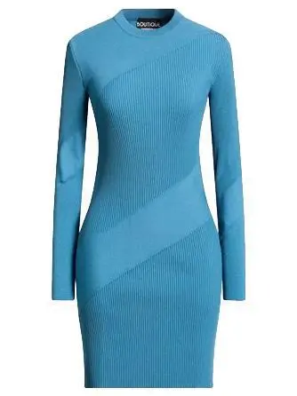 Moschino Ribbed-knit Mini Dress - Blue