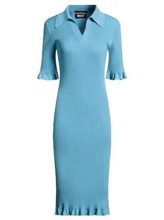 Moschino Virgin Wool Midi Dress - Blue