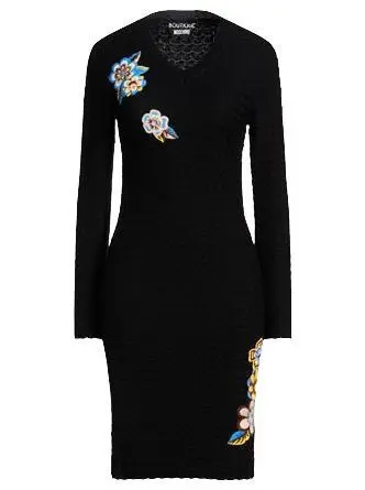 Moschino Midi Dress In Virgin Wool - Black