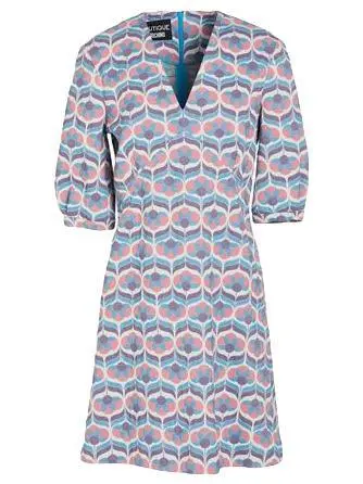 Moschino Floral-print Jacquard Mini Dress - Slate Blue