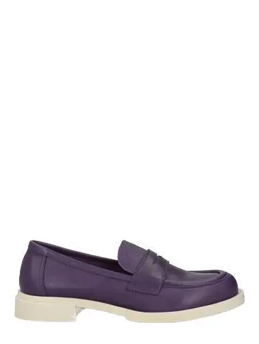 BERVICATO Leather Penny Loafers - Purple