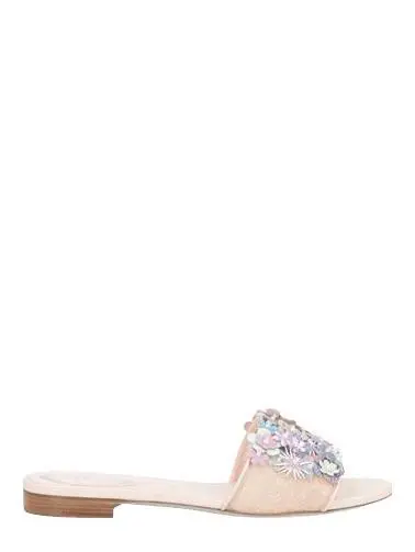 Rene Caovilla Blush Textile Fibers Sandals - Pink