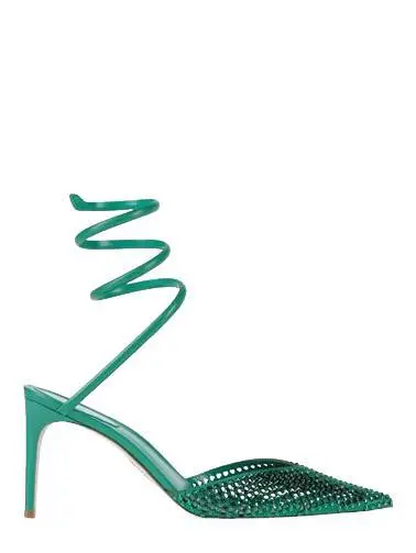 Rene Caovilla Emerald Pumps With Crystal Embellishments - Green