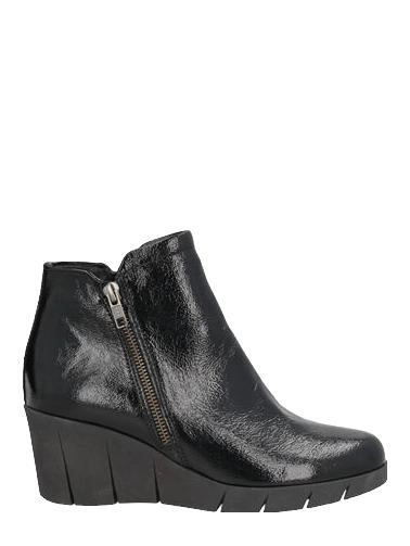 The Flexx Leather Ankle Boots With Wedge Heel - Black