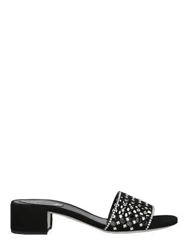 Rene Caovilla Leather Sandals - Black